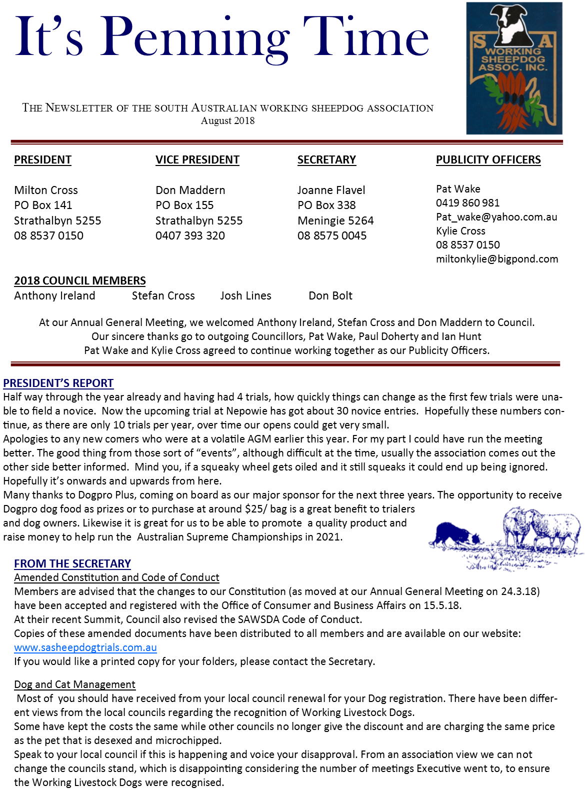 Newsletters | South Australian Working Sheepdog Association Inc Newsletters | South Australian Working Sheepdog Association Inc